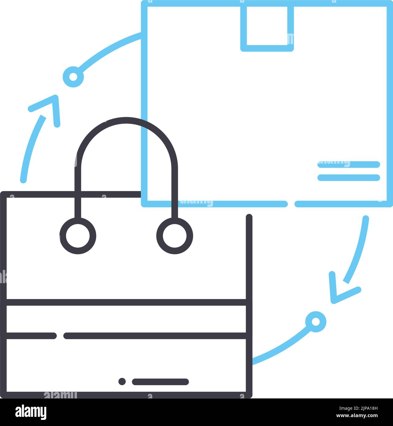 supply and demand line icon, outline symbol, vector illustration ...
