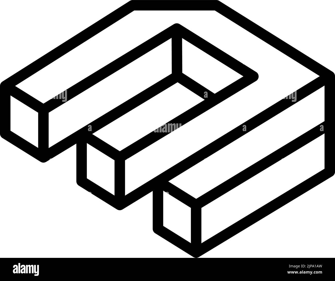 figure impossible geometric shape line icon vector illustration Stock ...