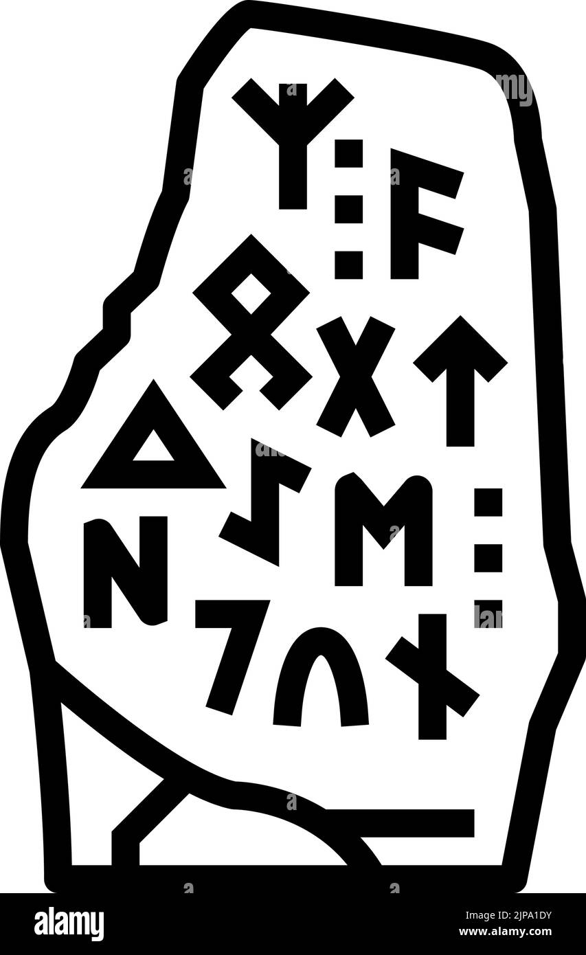rune stone viking line icon vector illustration Stock Vector Image ...