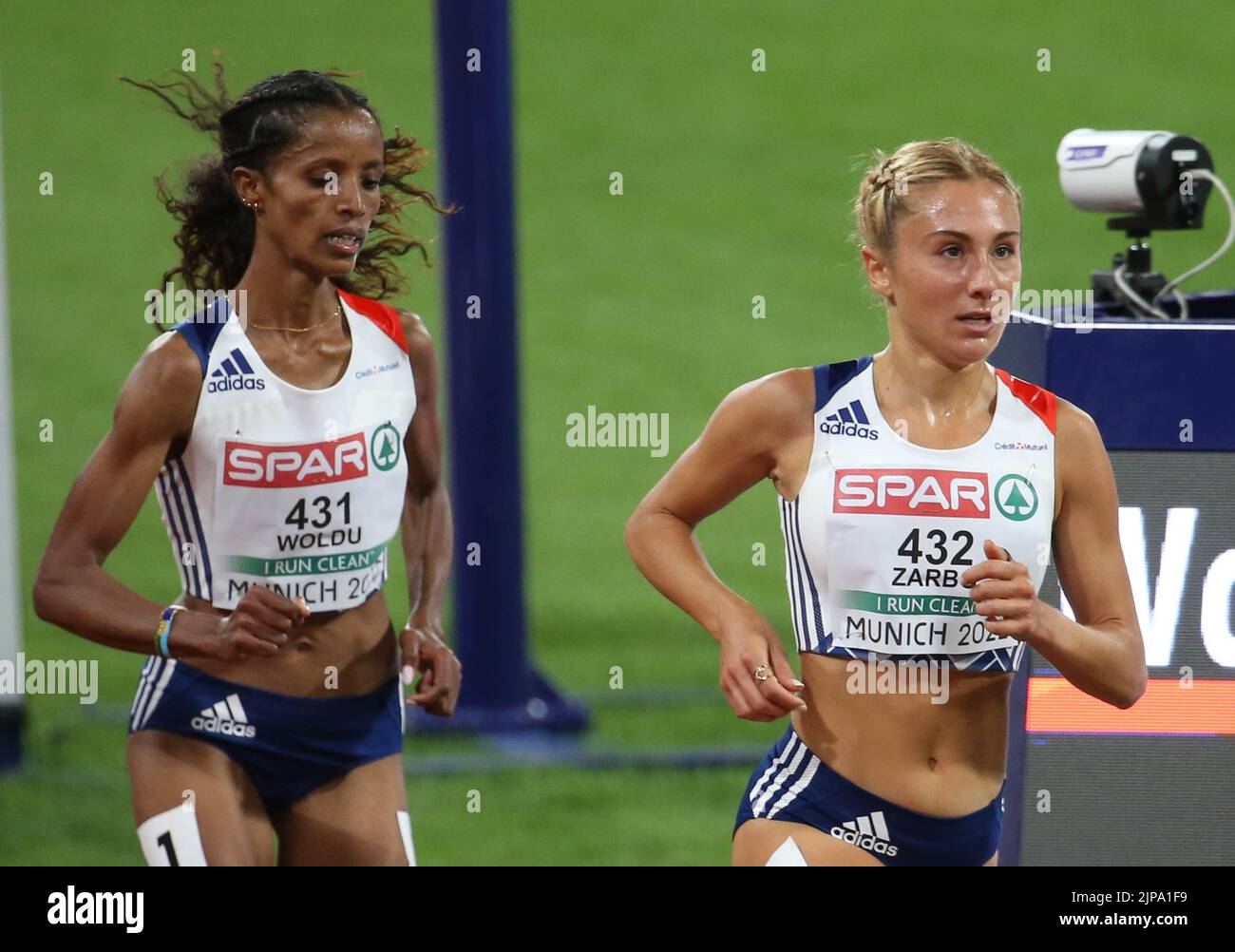 Alessia Zarbo and Mekdes Woldu of France during the Athletics, Women's ...