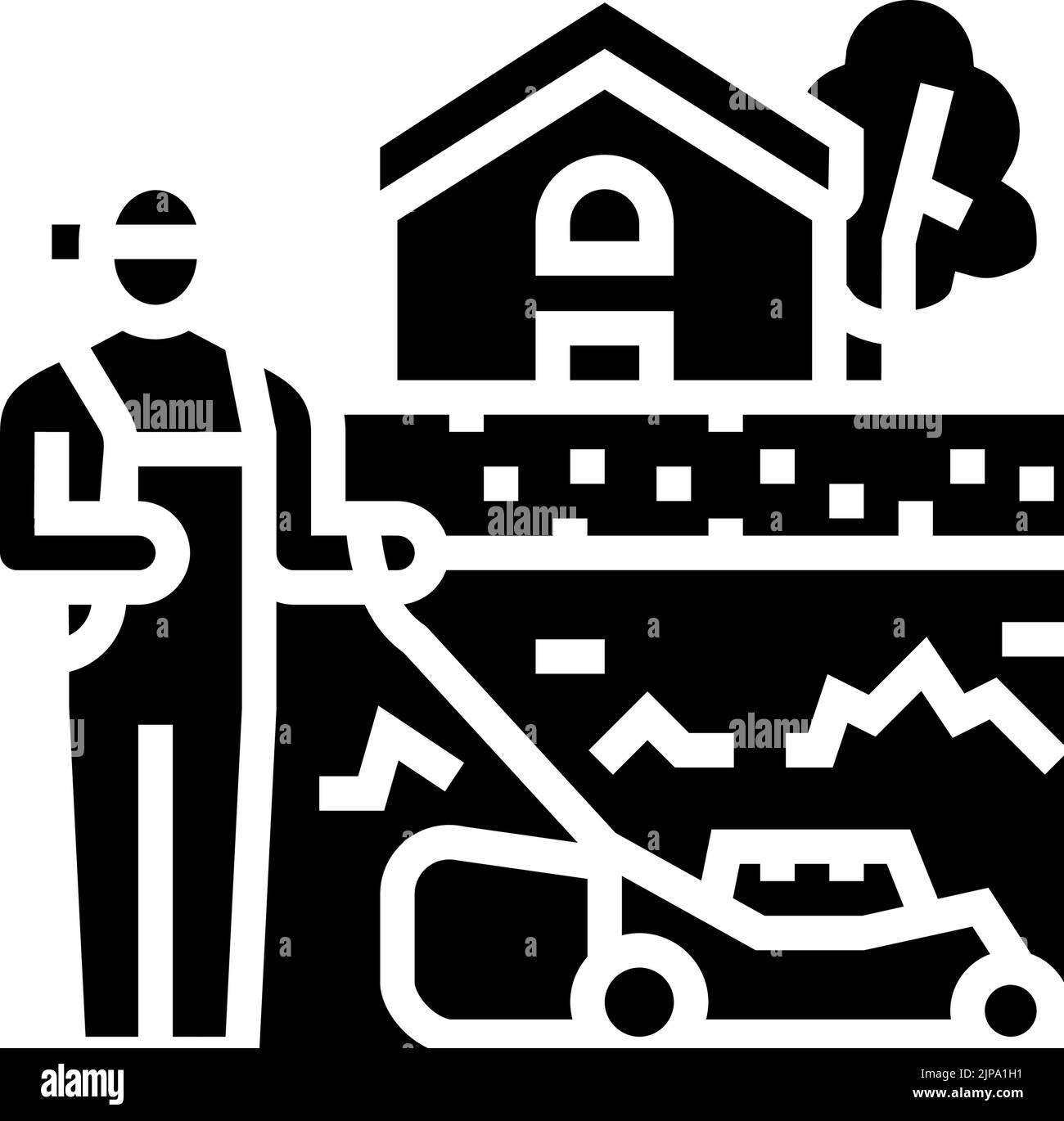 lawn care landscape glyph icon vector illustration Stock Vector Image ...