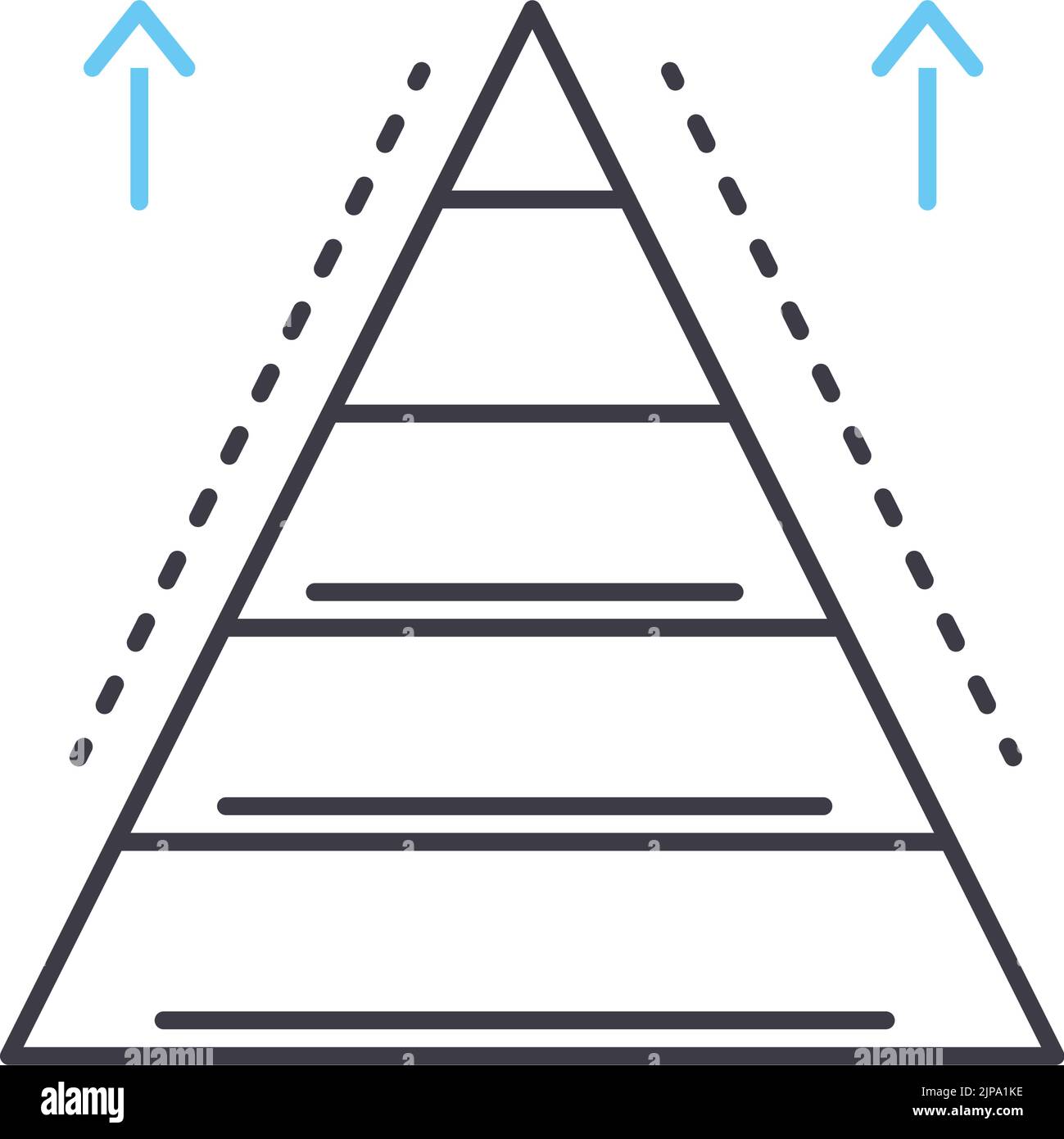 pyramid line icon, outline symbol, vector illustration, concept sign ...