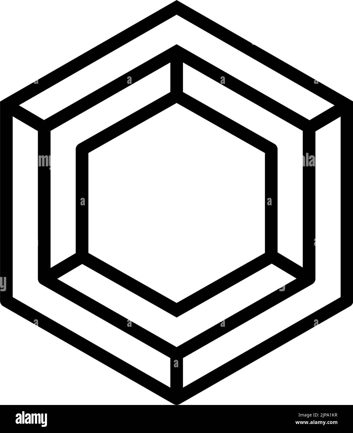 hexagon impossible geometric shape line icon vector illustration Stock ...