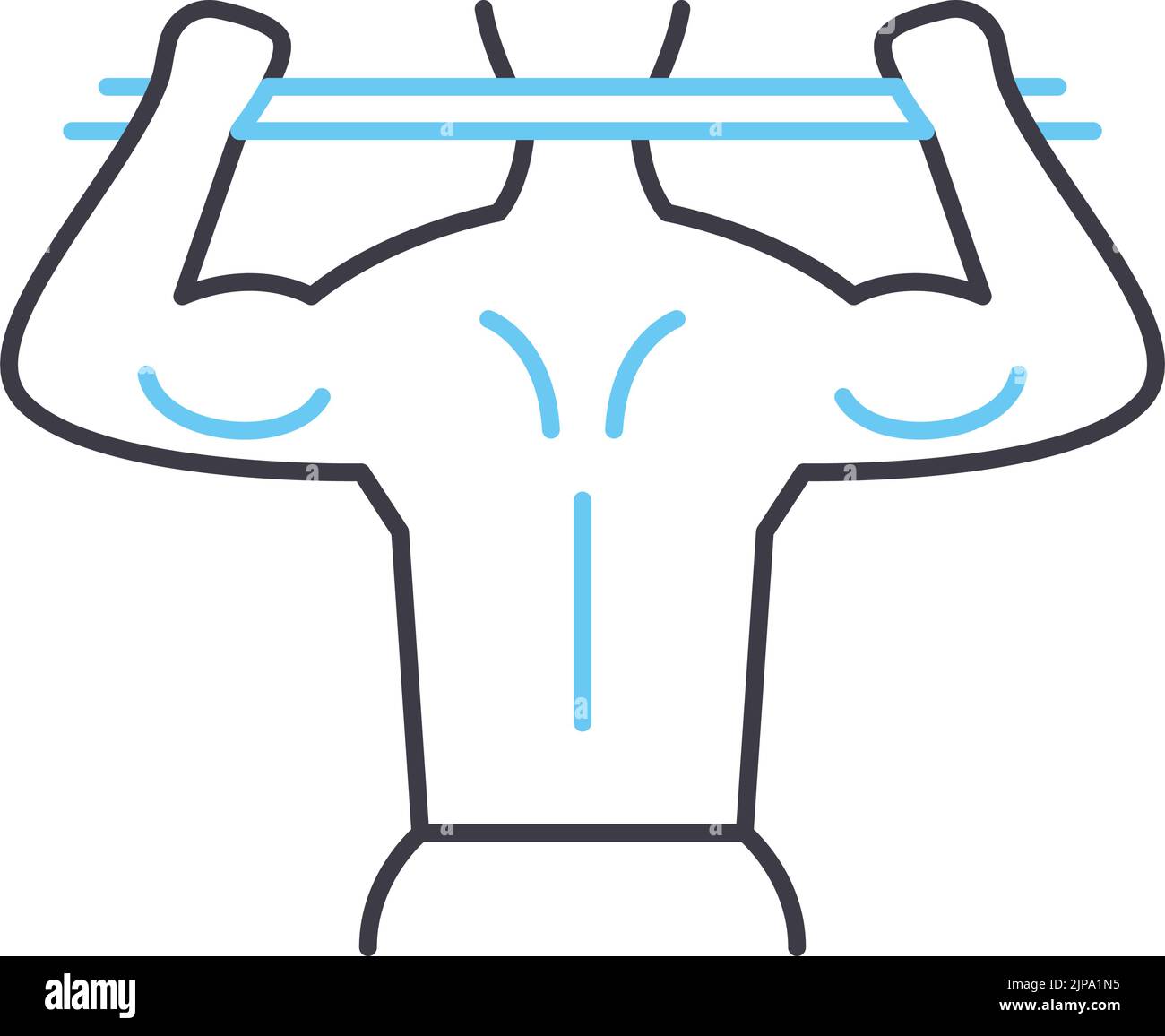 working out line icon, outline symbol, vector illustration, concept ...