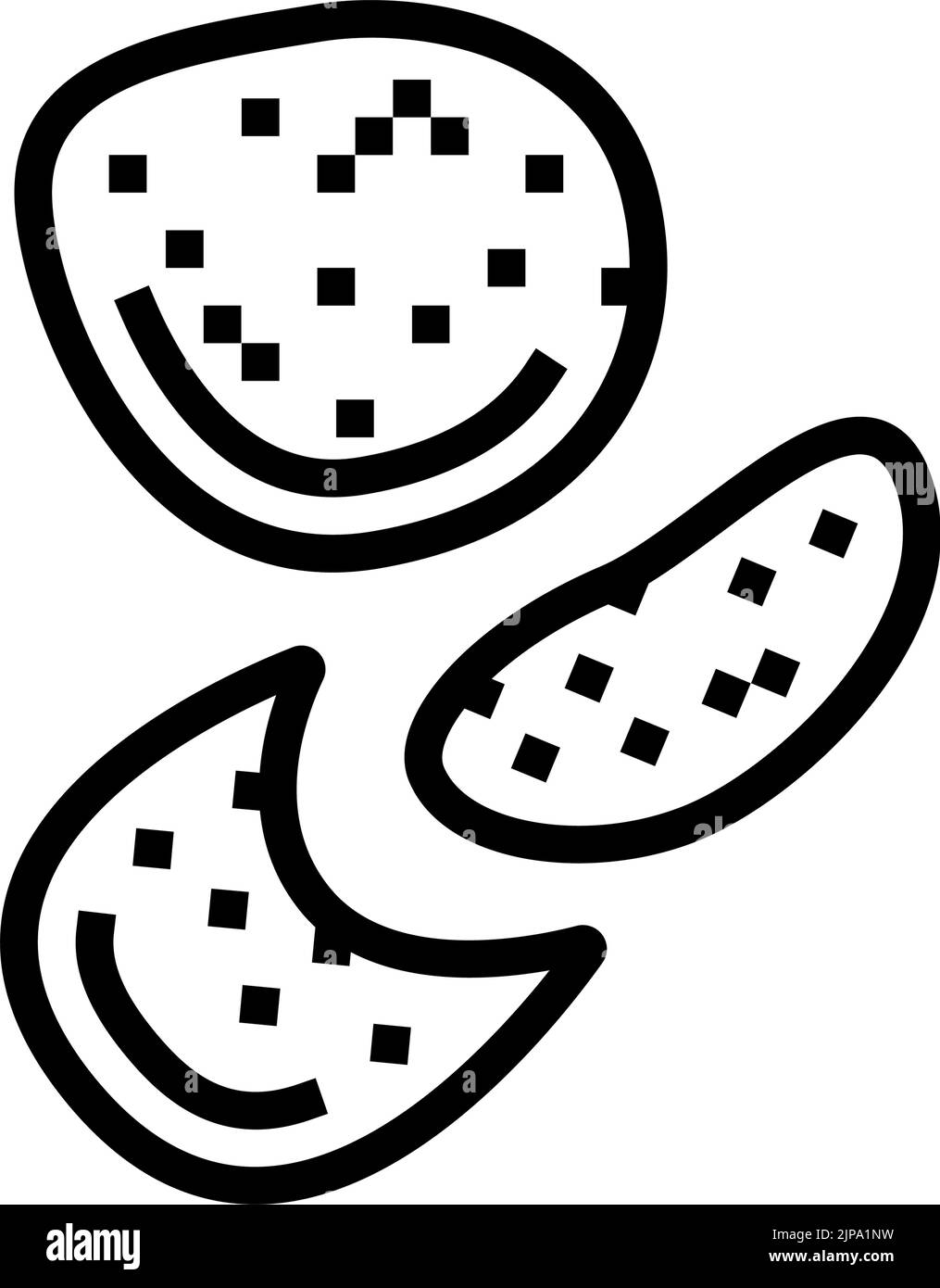 salami slice food cut line icon vector illustration Stock Vector Image ...