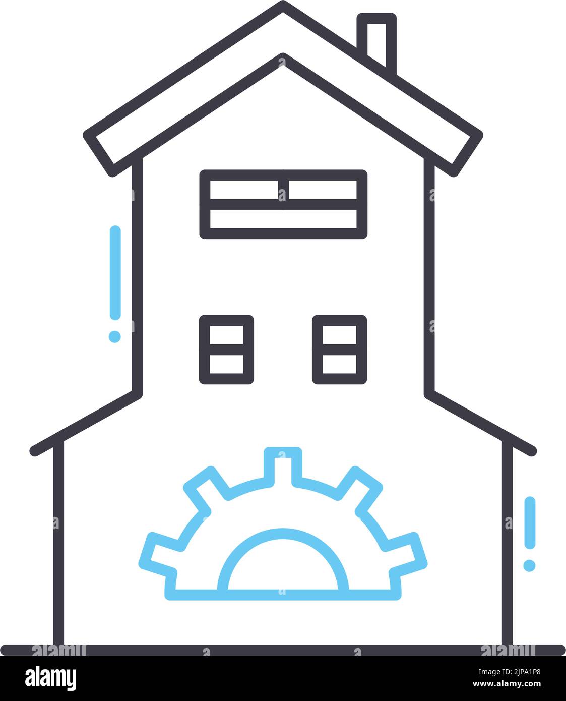 property manager line icon, outline symbol, vector illustration ...