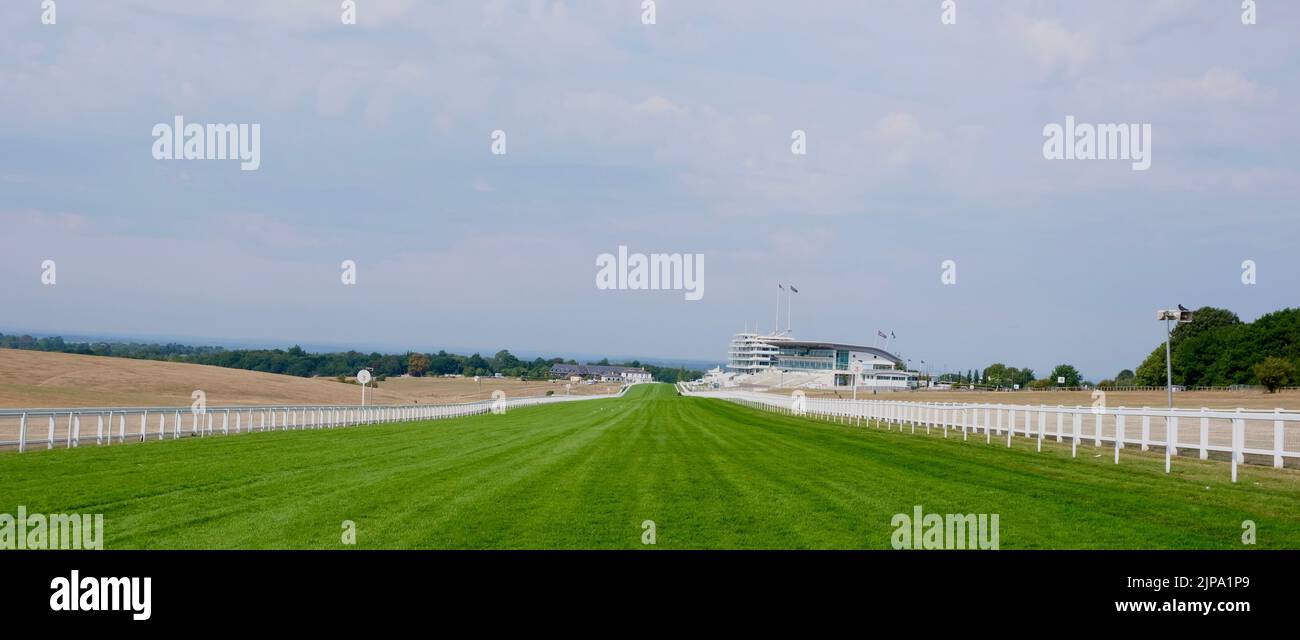 Epsom Racecourse final straight Stock Photo - Alamy