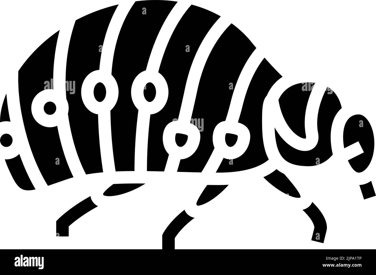 red larva colorado beetle glyph icon vector illustration Stock Vector ...