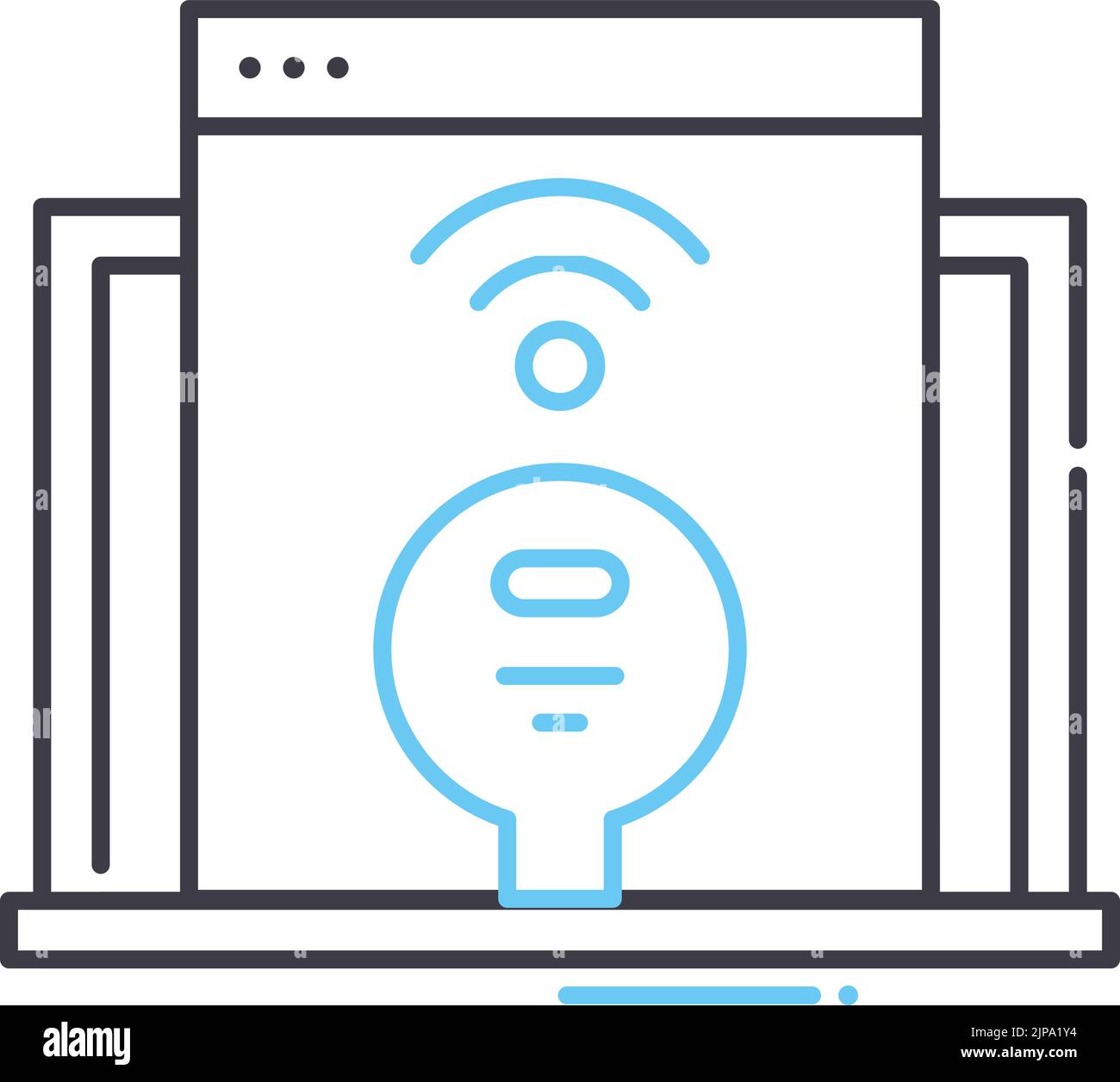 remote access line icon, outline symbol, vector illustration, concept ...