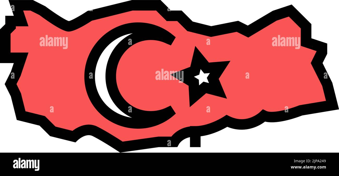 turkey country map flag color icon vector illustration Stock Vector ...