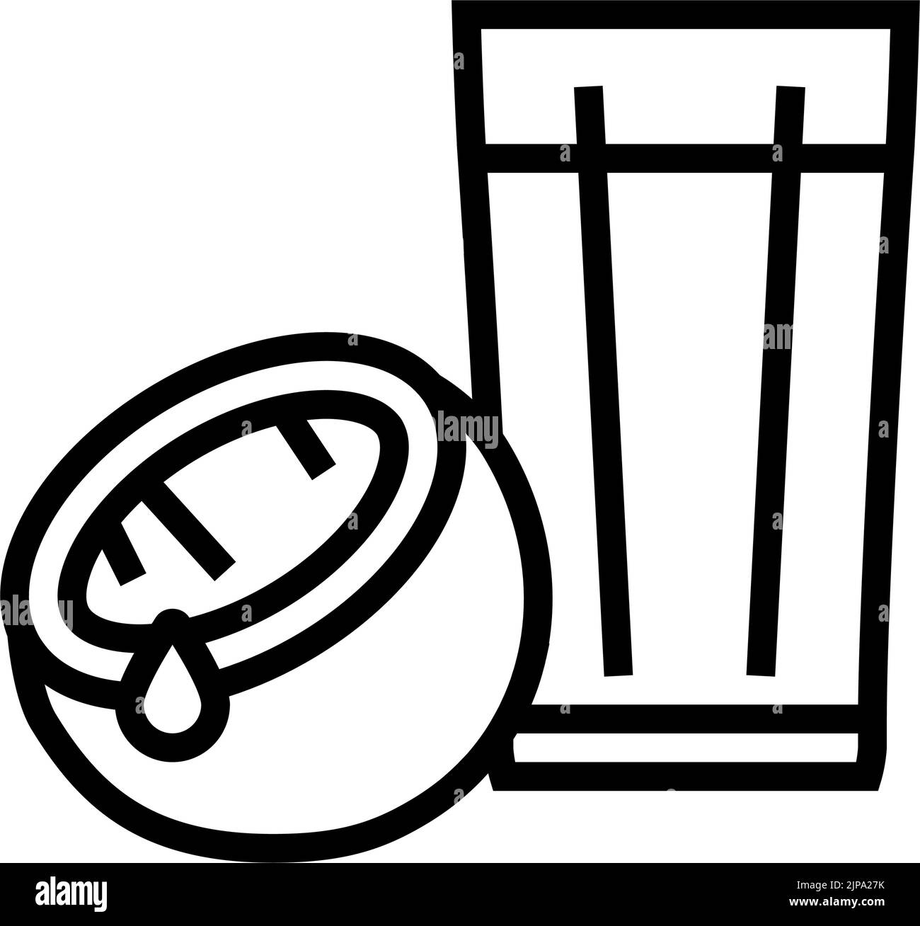 drink coconut coco line icon vector illustration Stock Vector Image ...