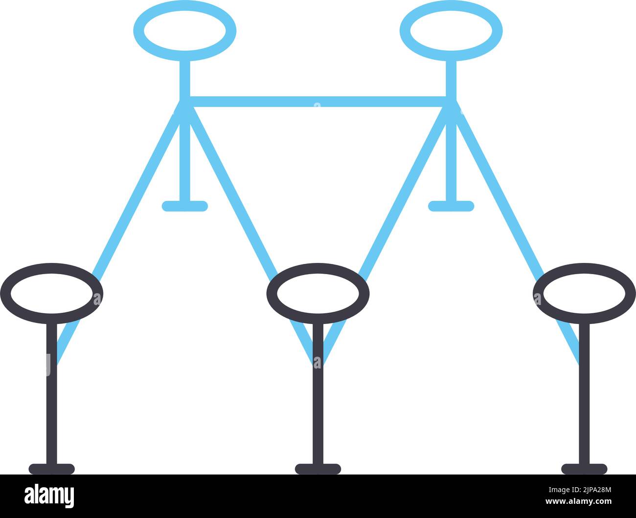 Network Link Connection Line Icon Outline Symbol Vector Illustration Concept Sign Stock