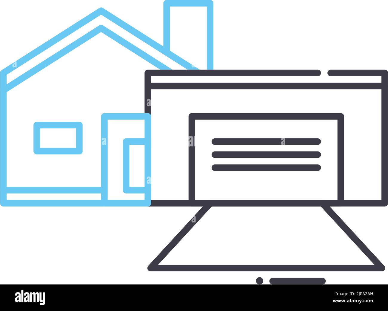 garage line icon, outline symbol, vector illustration, concept sign ...