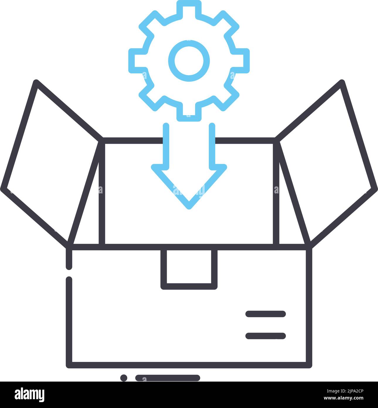 production box line icon, outline symbol, vector illustration, concept ...