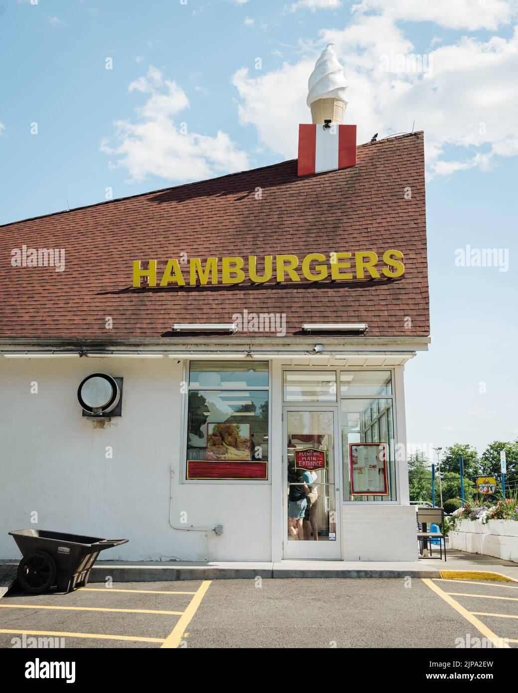 Vintage signs at the Red Rooster Drive-In, Brewster, New York Stock ...