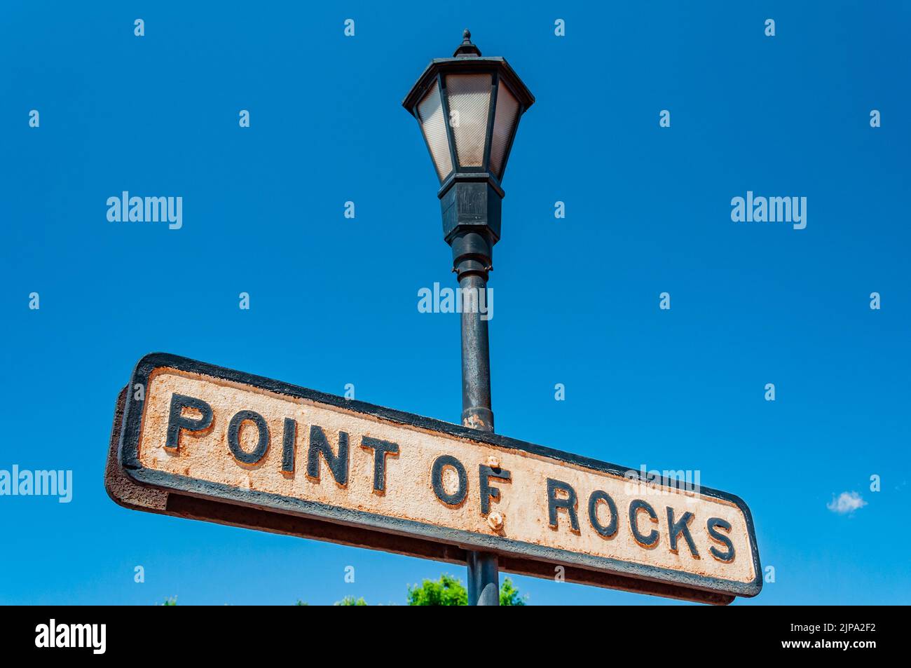Point of Rocks Railroad Station Sign, Frederick County, Maryland, USA ...