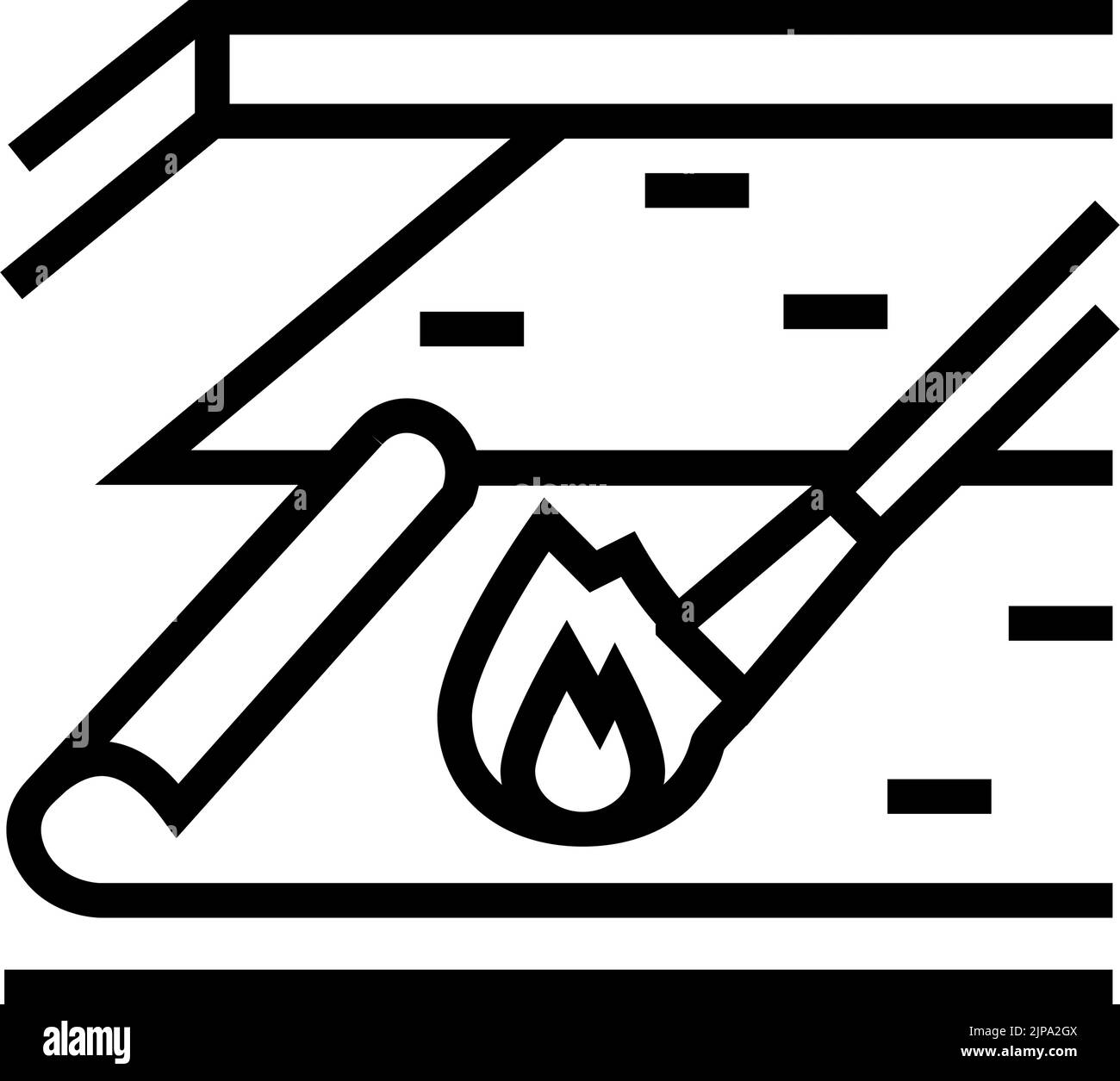 asphalt bitumen roof mounting line icon vector illustration Stock ...