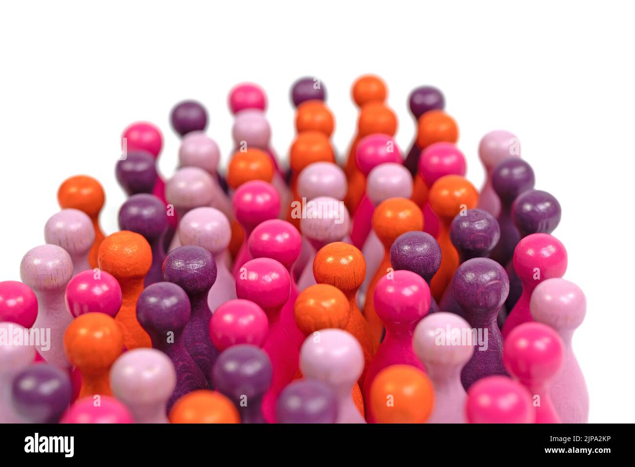 Lots of colorful wooden cones against a white background Stock Photo ...
