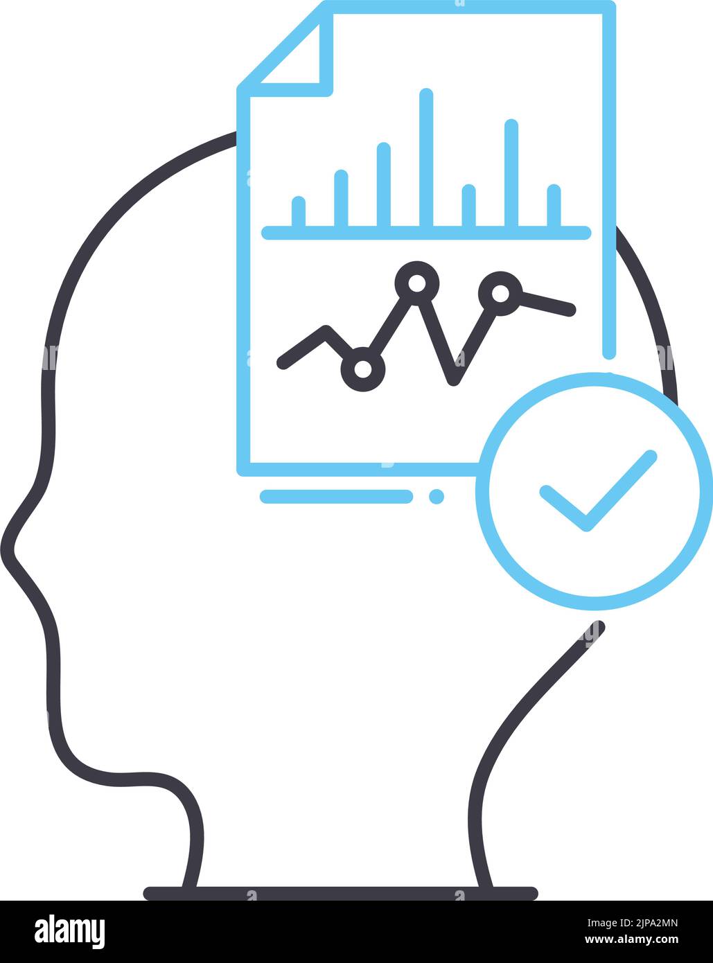 project management strategy line icon, outline symbol, vector ...