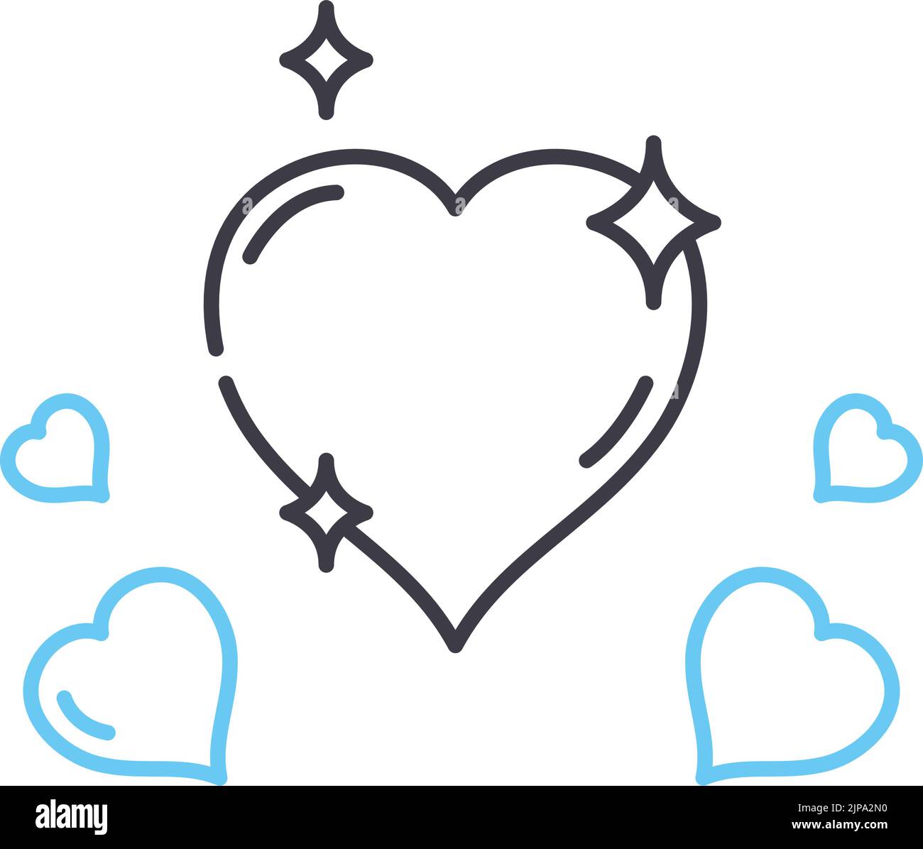 heart line icon, outline symbol, vector illustration, concept sign ...