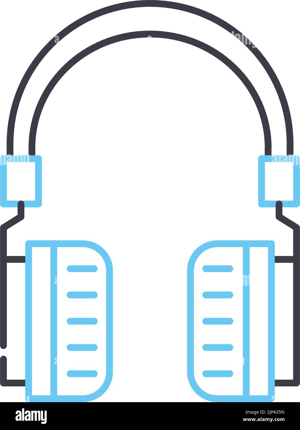 headphone line icon, outline symbol, vector illustration, concept sign ...