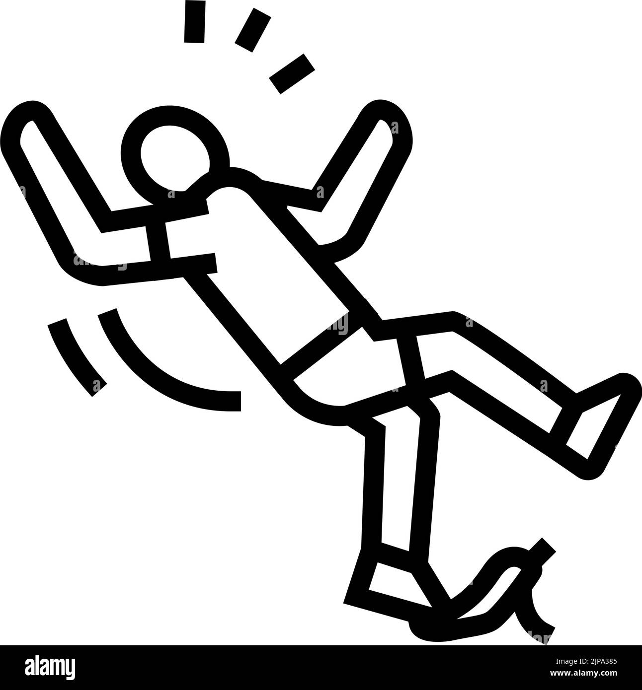 slip banana peel line icon vector illustration Stock Vector Image & Art ...