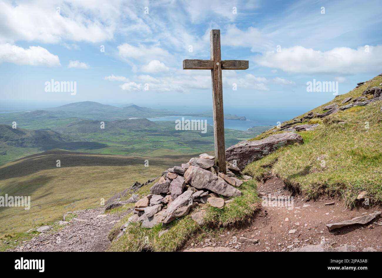 The tenth cross on the West Side Pilgrim's Trail up Mount Brandon in ...