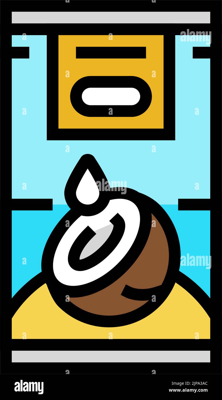 milk coconut coco color icon vector illustration Stock Vector Image ...