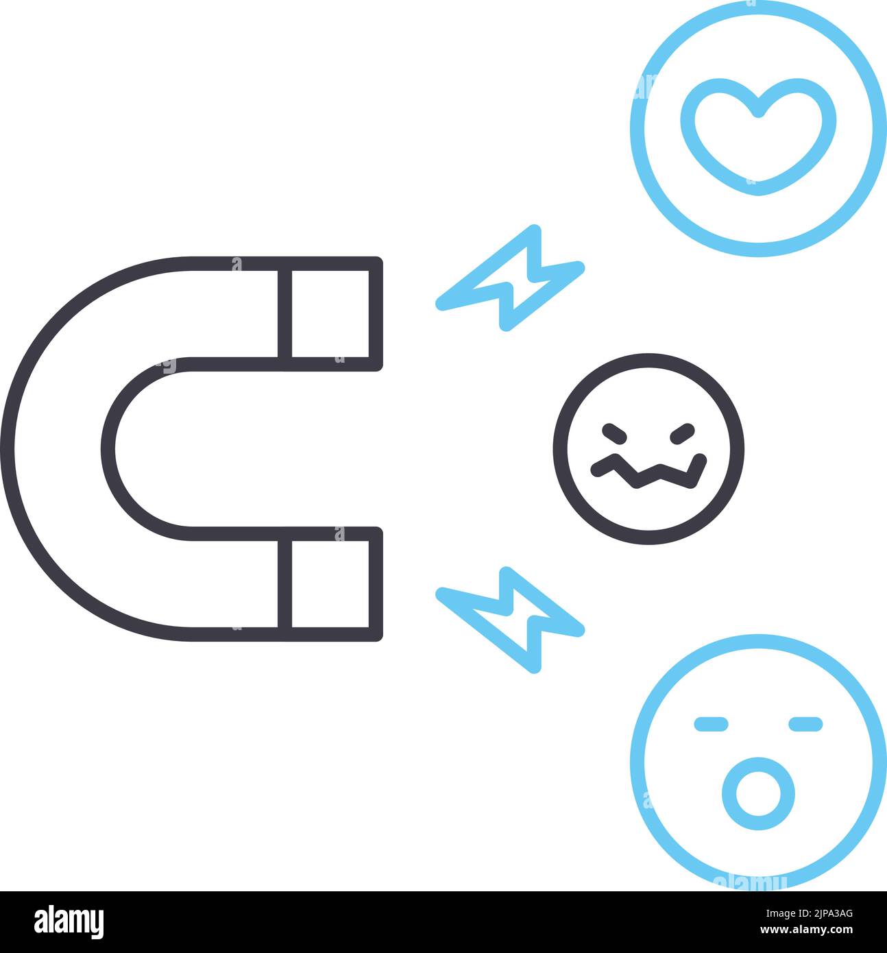 lead marketing line icon, outline symbol, vector illustration, concept ...