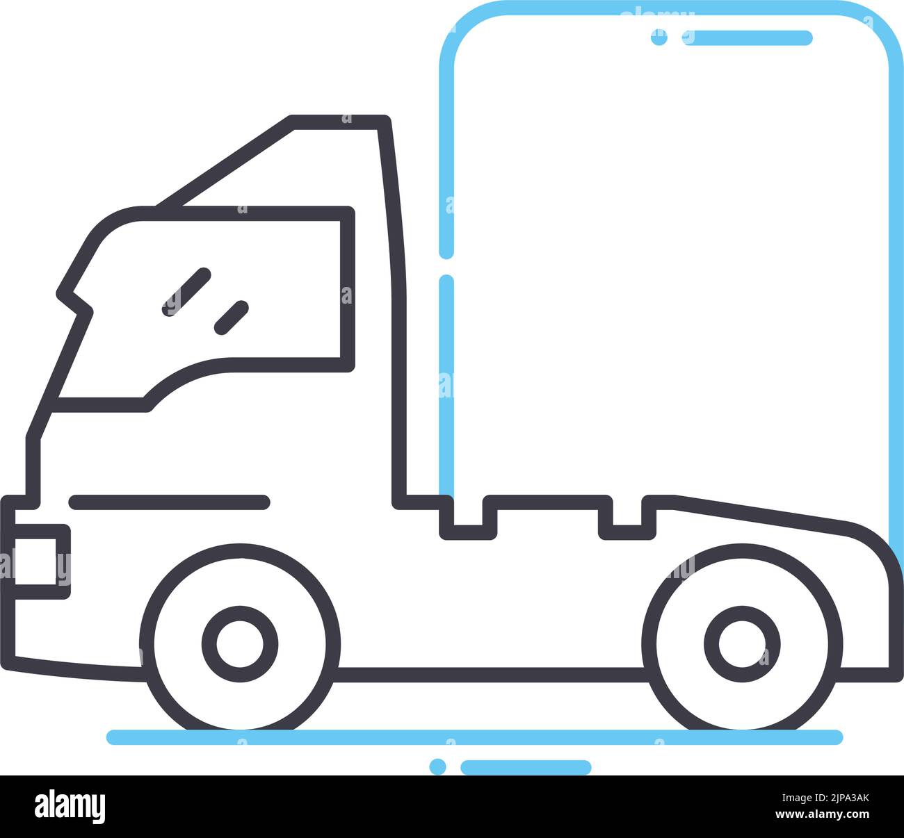 truck line icon, outline symbol, vector illustration, concept sign ...