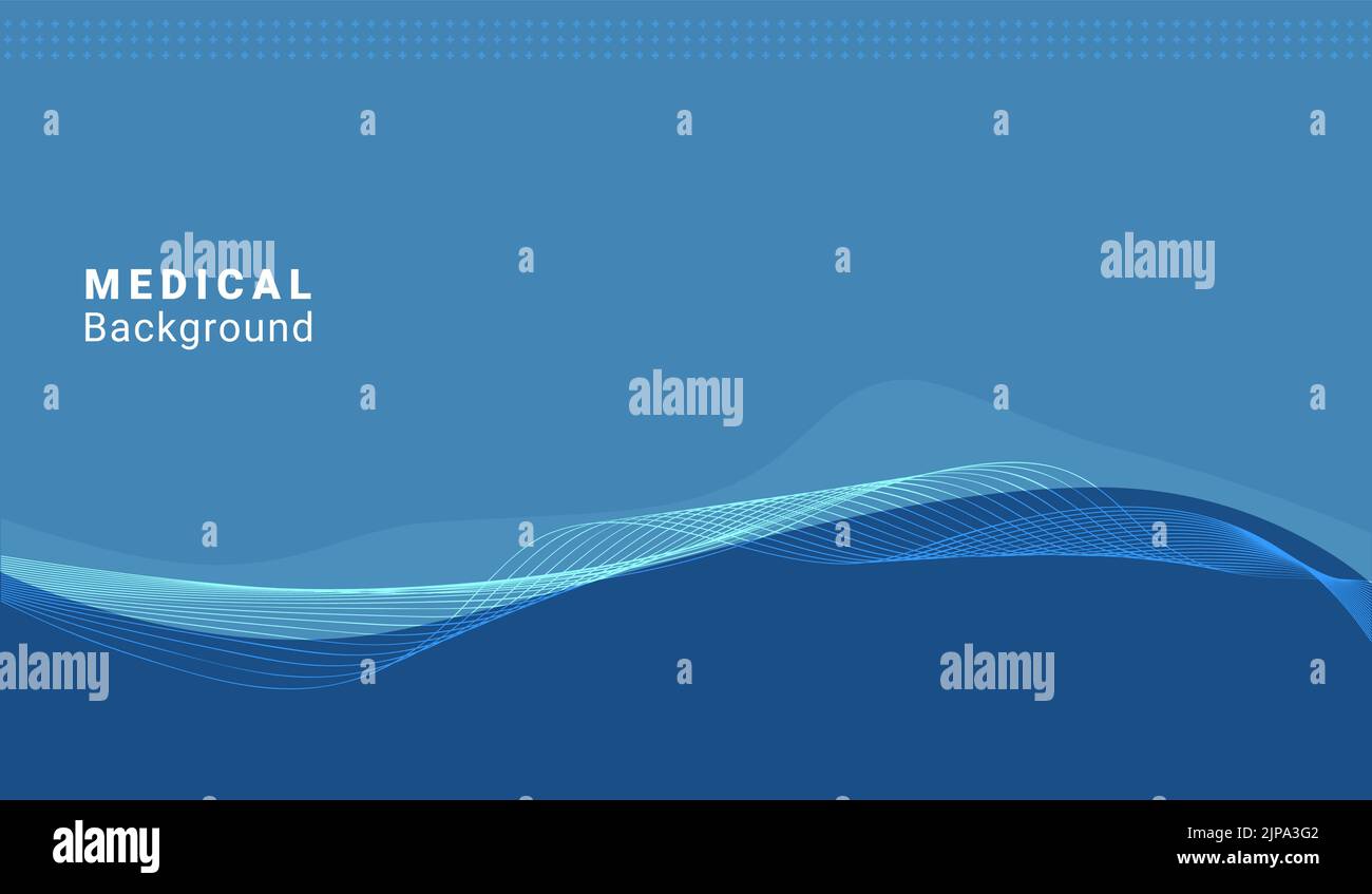 inscription medical background on a blue abstract background with waves ...