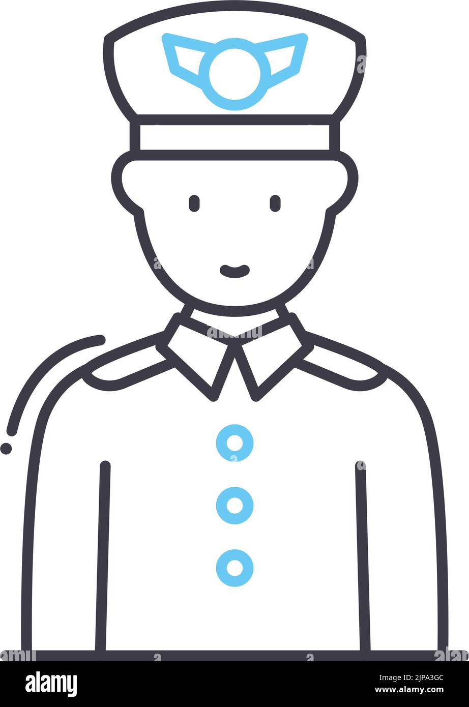 pilot line icon, outline symbol, vector illustration, concept sign Stock Vector Image & Art - Alamy