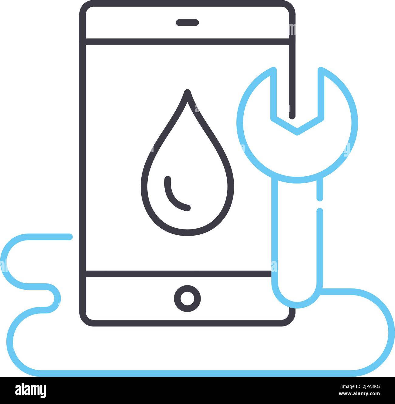 mobile damage repair line icon, outline symbol, vector illustration, concept sign Stock Vector ...