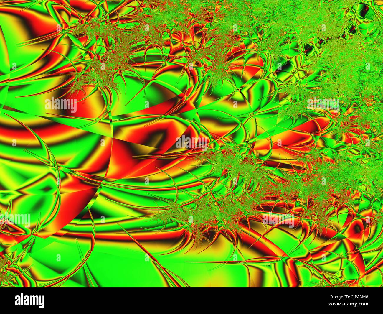 abstract green-orange line drawing, color graphics, background, design ...
