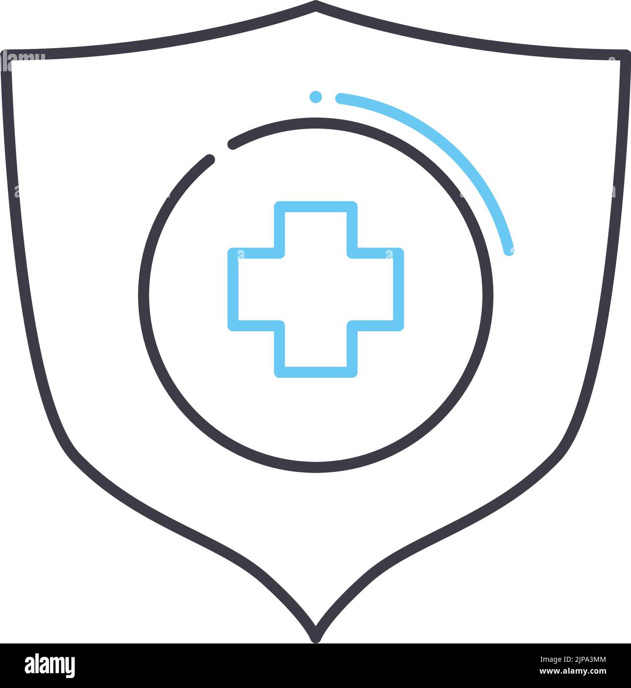 risk shield line icon, outline symbol, vector illustration, concept ...