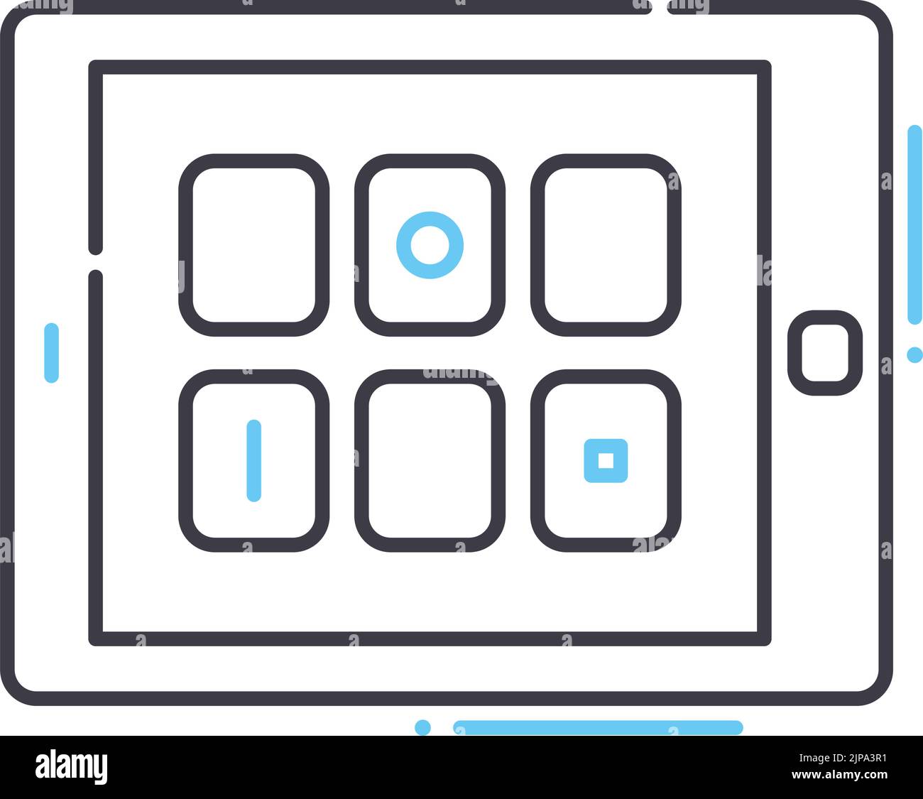 tablet line icon, outline symbol, vector illustration, concept sign ...