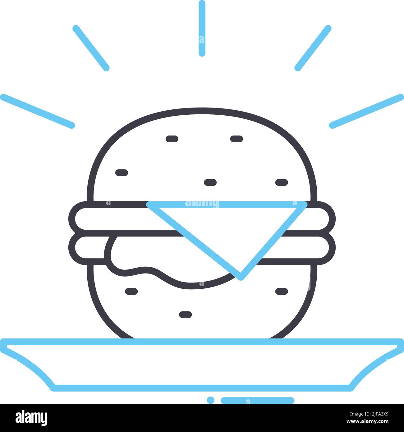 hamburger line icon, outline symbol, vector illustration, concept sign ...