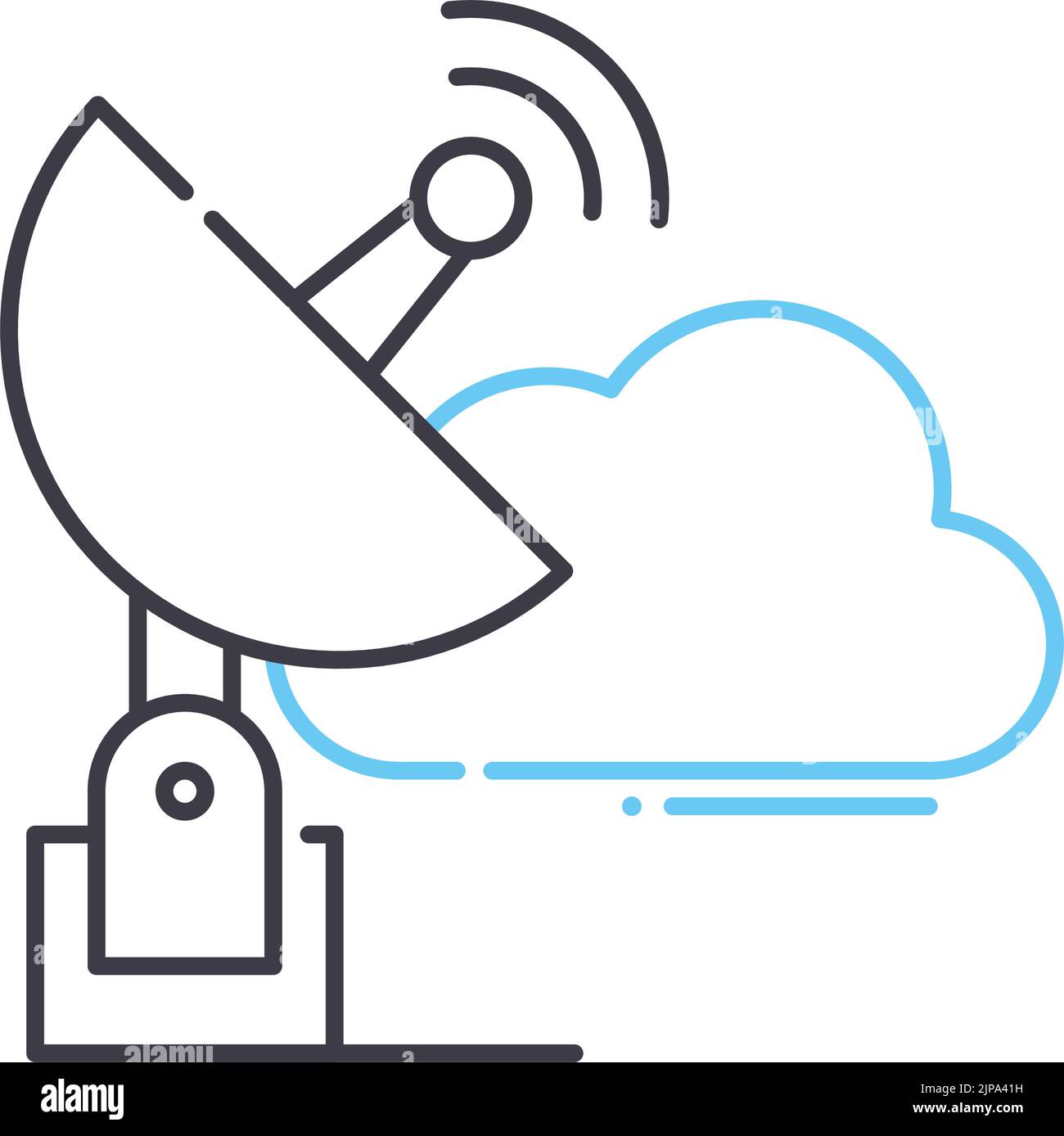 satellite dish line icon, outline symbol, vector illustration, concept ...