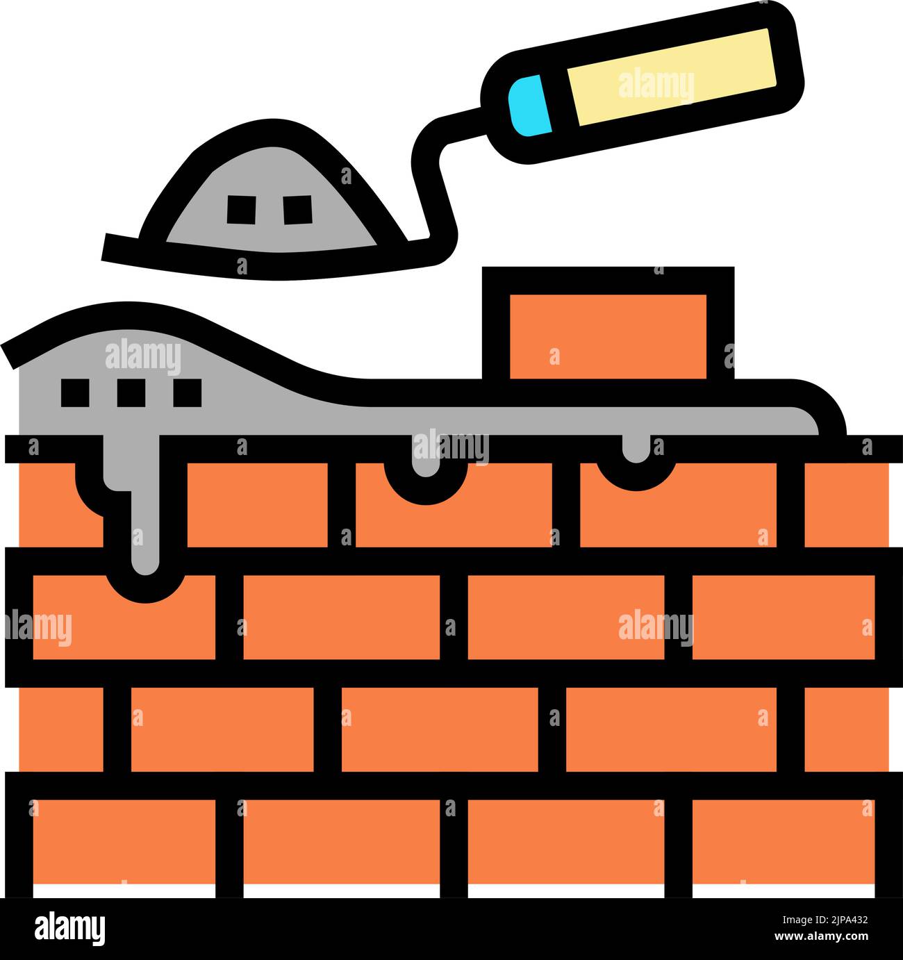 brickwork building color icon vector illustration Stock Vector Image ...