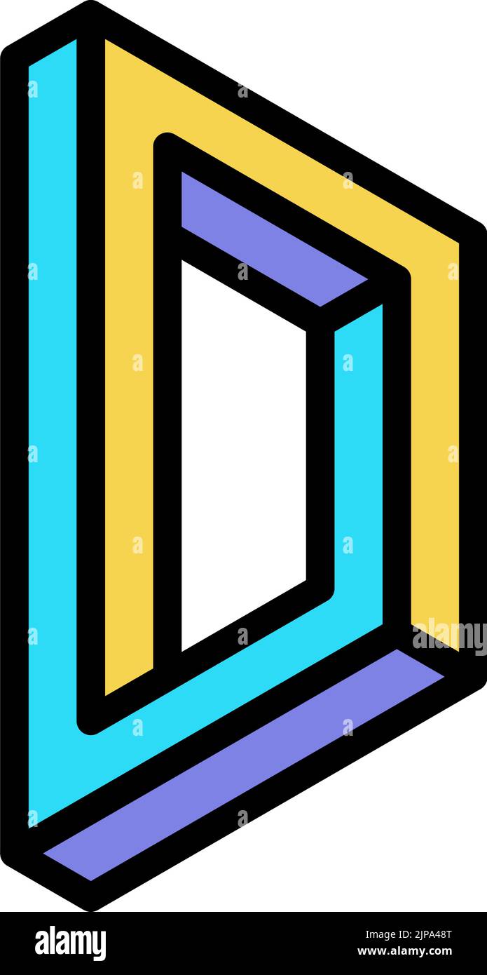 square impossible geometric shape color icon vector illustration Stock ...