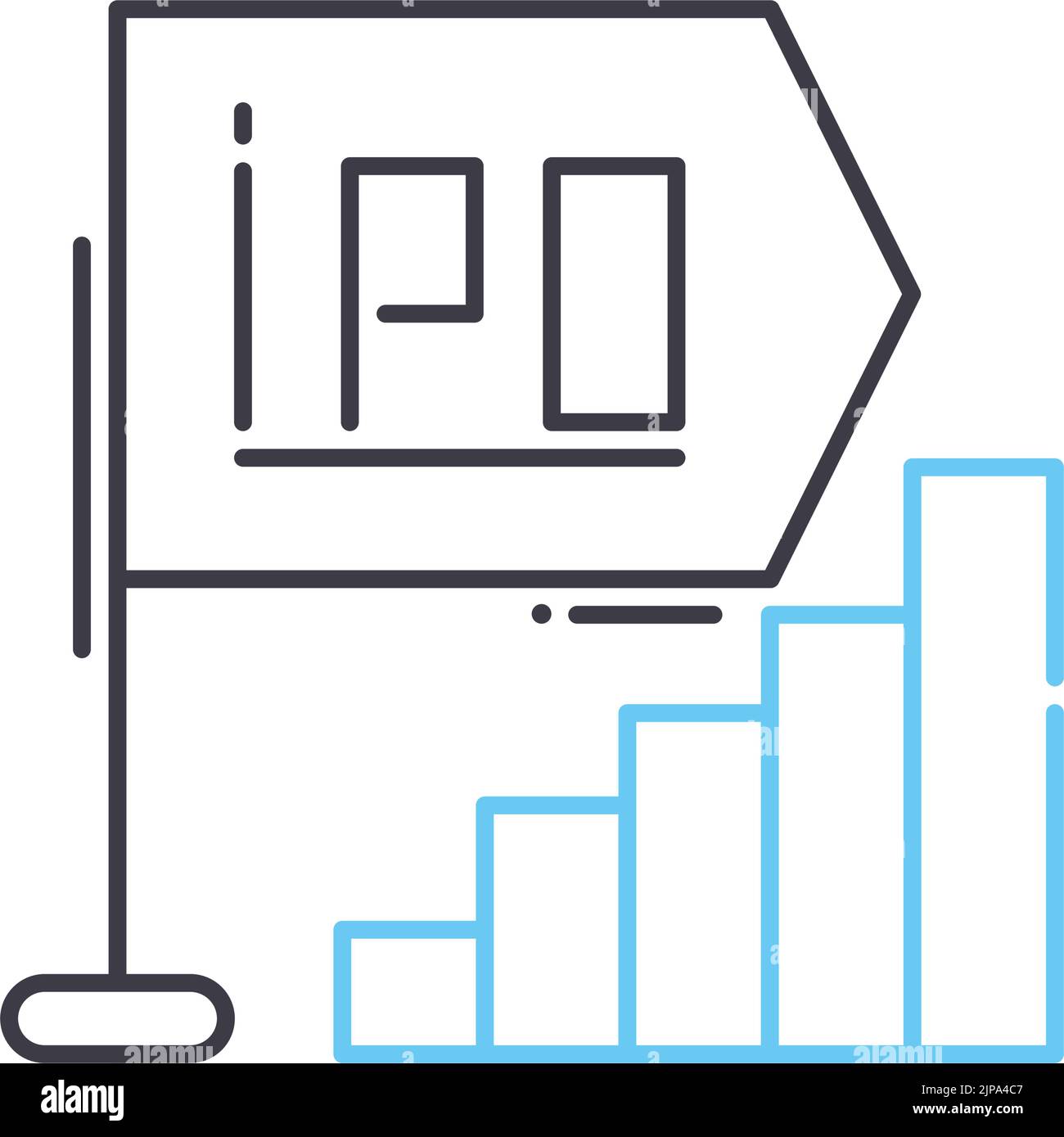 initial public offering line icon, outline symbol, vector illustration ... initial public offering line icon, outline symbol, vector illustration ...