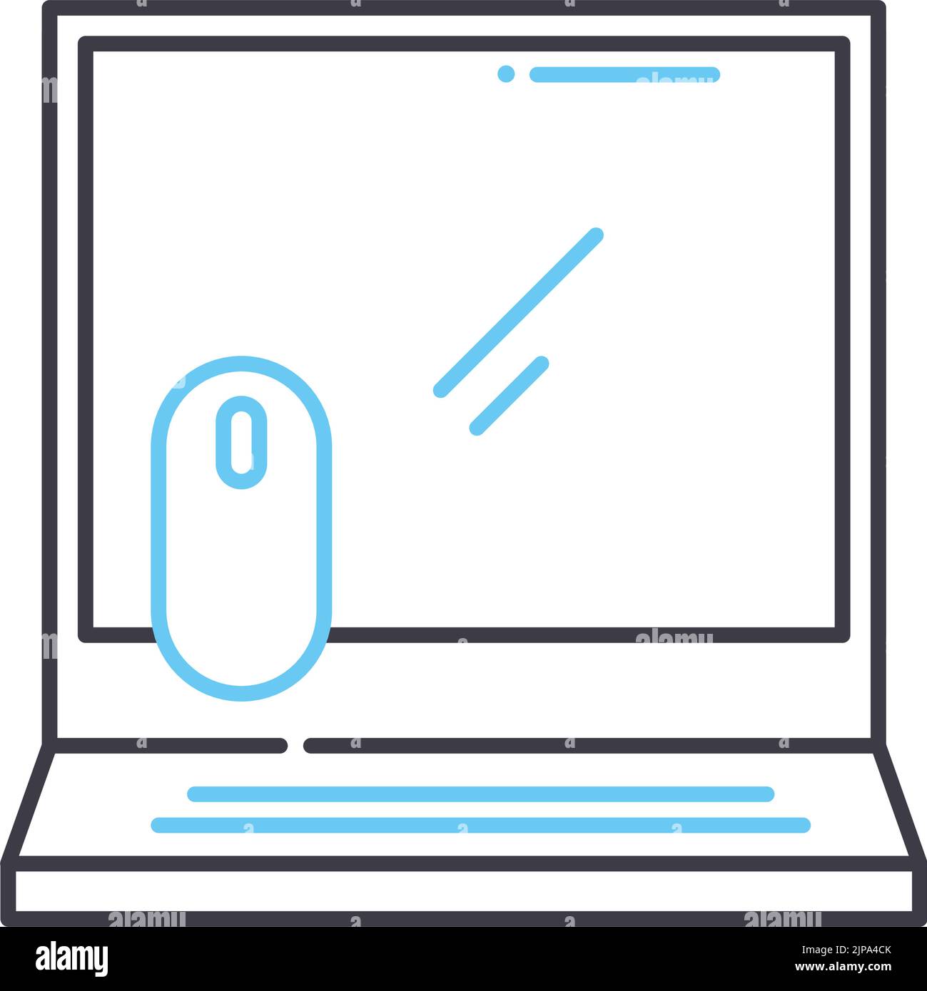 laptop line icon, outline symbol, vector illustration, concept sign ...