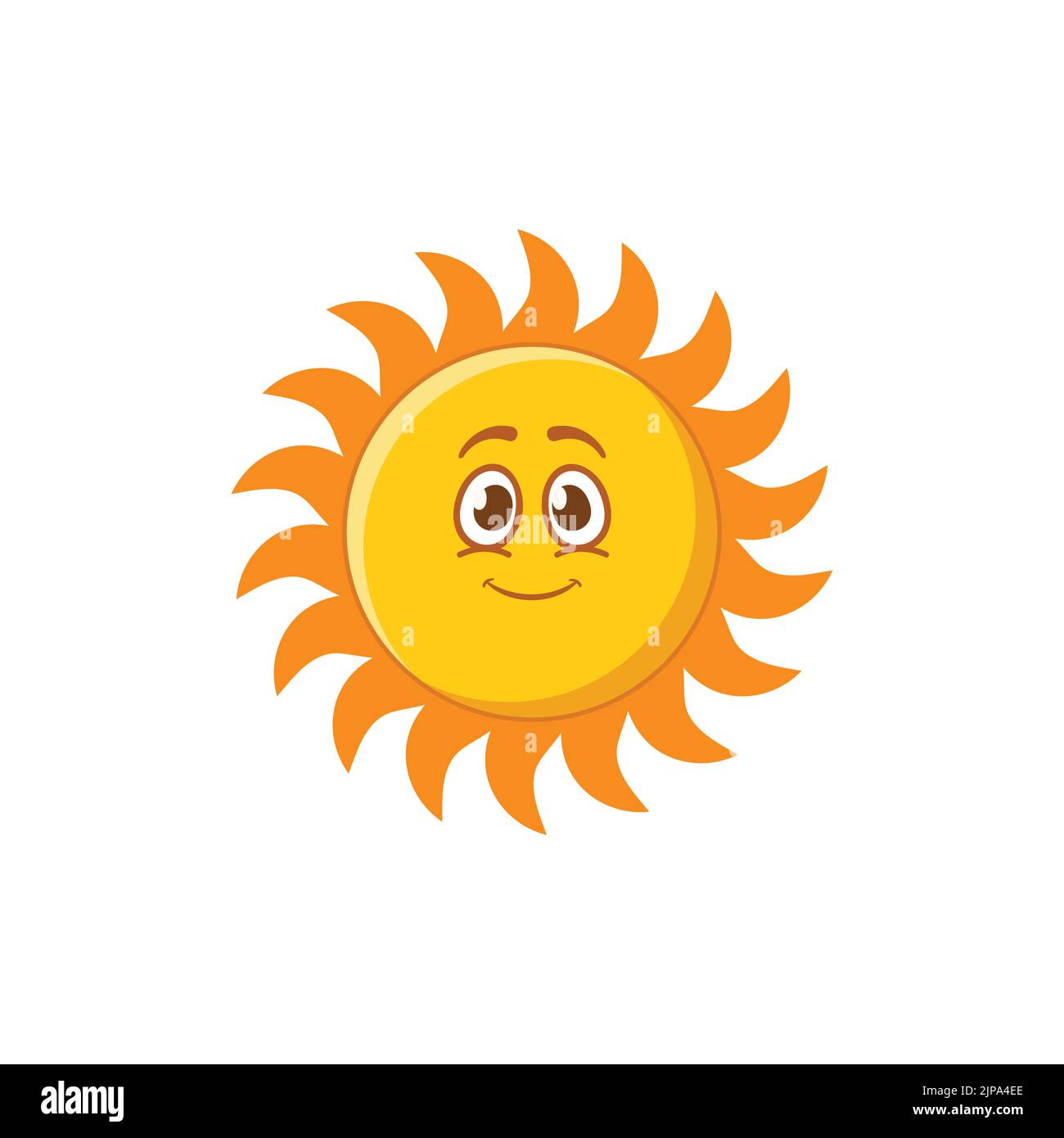 A cartoon vector of smiling sun isolated in white background Stock ...