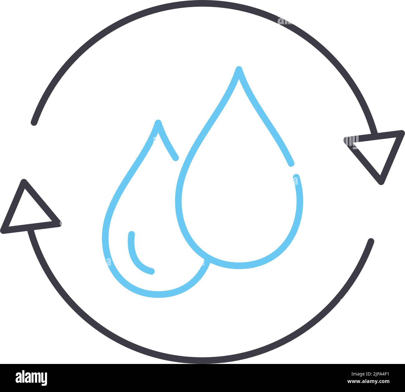 waste water line icon, outline symbol, vector illustration, concept ...