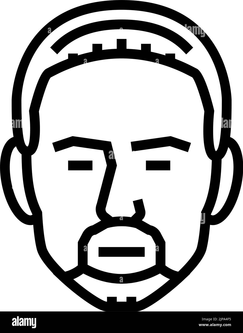 circle beard hair style line icon vector illustration Stock Vector ...