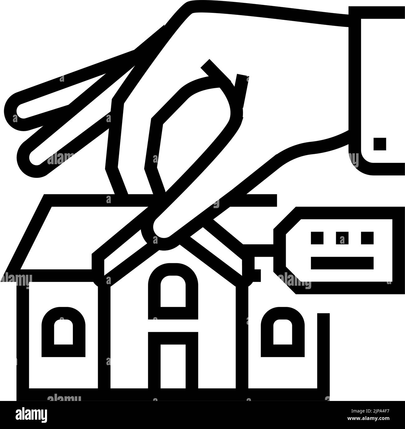 assistance rental property estate home line icon vector illustration ...