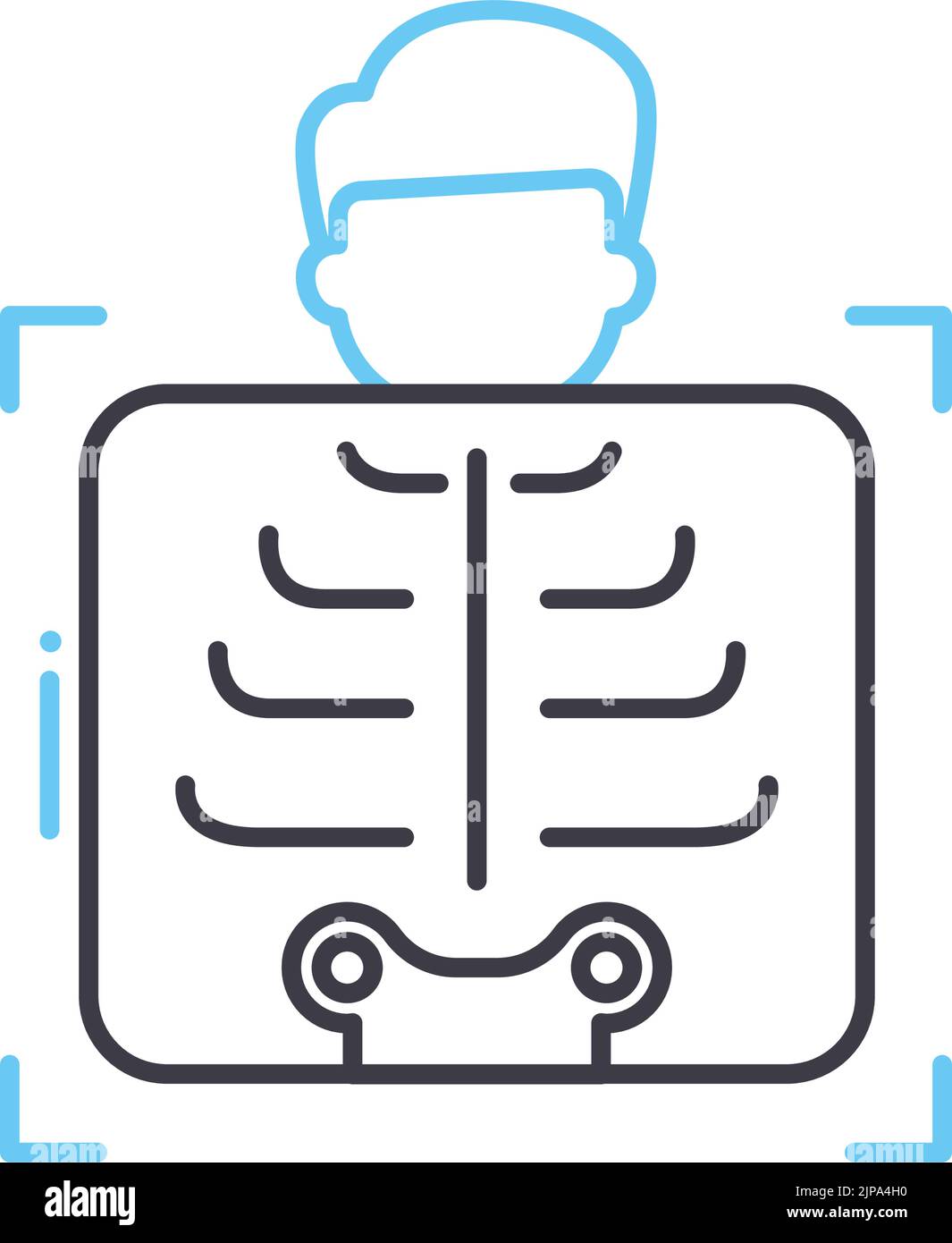 x-ray examination line icon, outline symbol, vector illustration ...