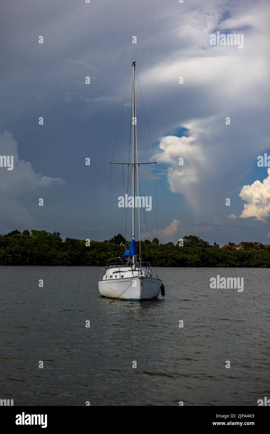 A sailing boat in the bay Stock Photo - Alamy