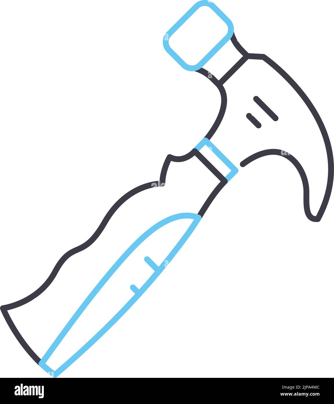 hammer line icon, outline symbol, vector illustration, concept sign ...