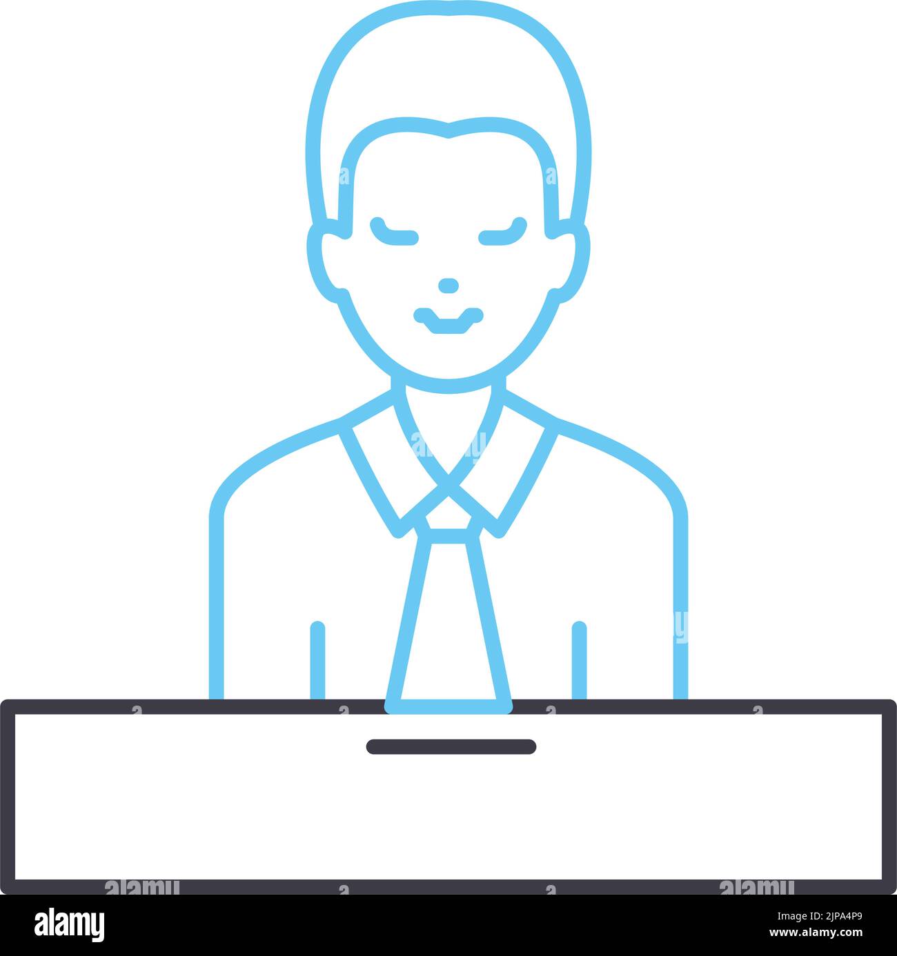 president line icon, outline symbol, vector illustration, concept sign ...